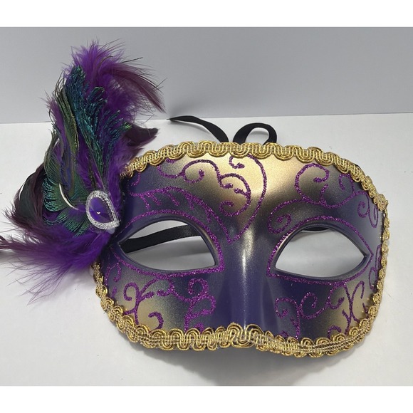 Masquerade | Accessories | Purple And Gold Venetianstyle Masquerade ...